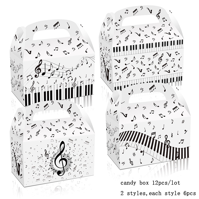 12pcs/lot lovely candy music Notes. gift Portable biscuit box for ...