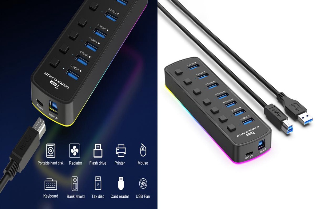 DR.BEI Plug And Play USB Hub Office Supplies Hot-swappable USB Laptop ...