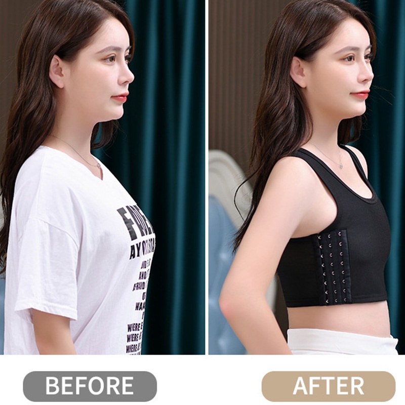 Chest Binder for Big Boobs Women Men Lesbian Bra with Hook Plus Size ...