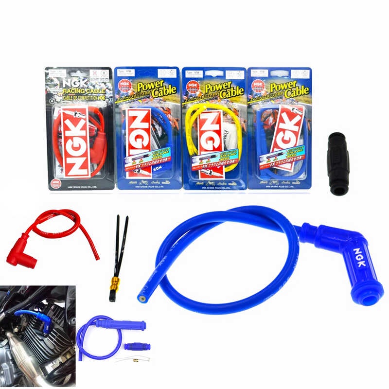 Motorcycle Universal Spark Plug Iridium Power Cable Wires Cap Cover ...