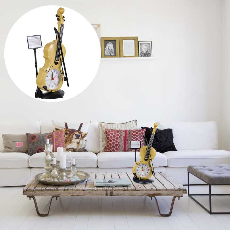 Violin Alarm Clock Digital Decorative Statue Plastic Creative Lovely ...