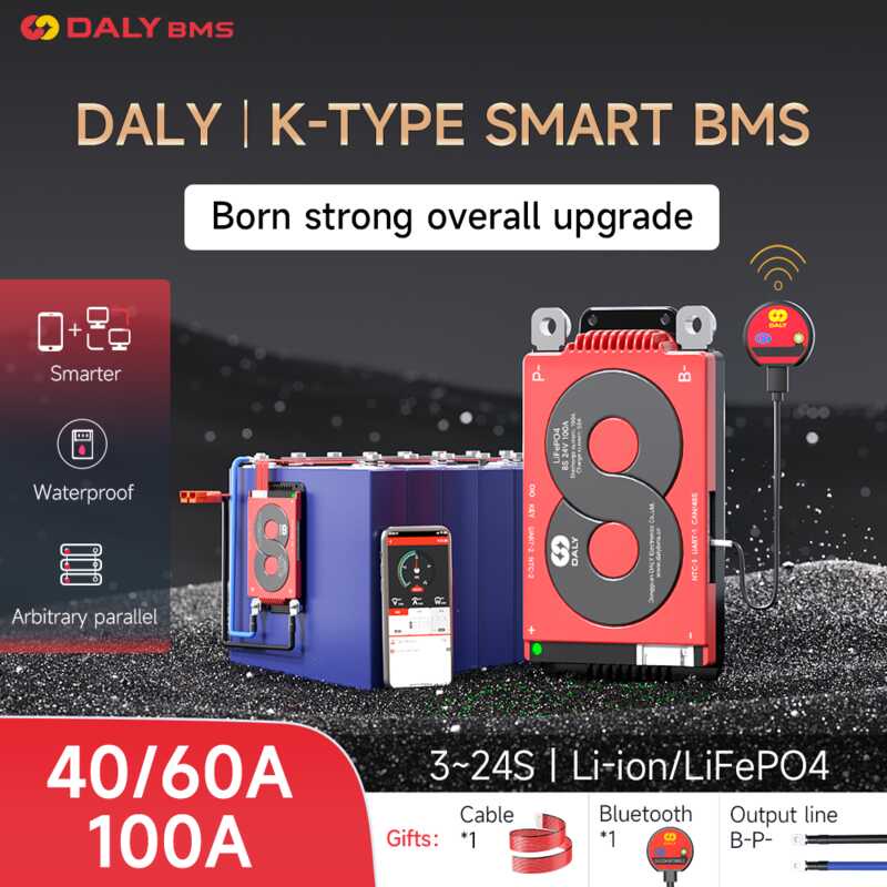 Daly BMS 16S LiFePo4 Smart BMS 4S 12V 8S 24V 48V Scooter 40A 60A 100A Li-Ion Battery Energy ...