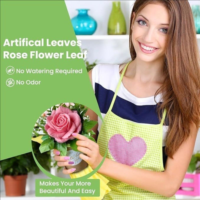 150Pcs Bulk Artificial Leaves Silk Greenery Fake Rose Flower Leaves for DIY Wedding Bouquet ...