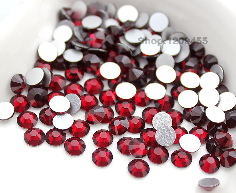 Siam Round Flat Back Rhinestones Crystal Glass 3D Decorations Non Hot ...