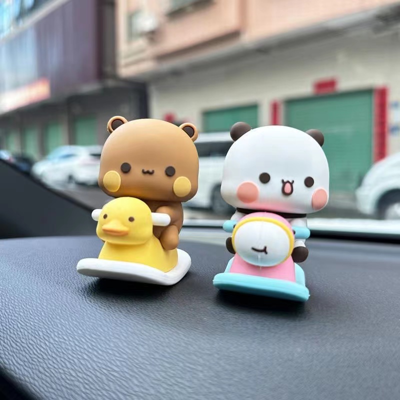 Panda & Bear Fufu and Bubu Action Figures Interactive Shake Car Toys ...
