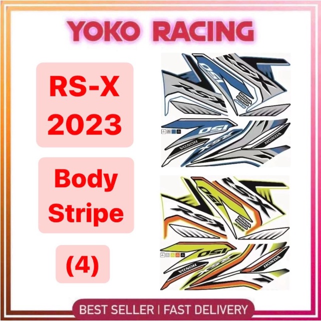 Stiker sticker body cover set stripe (4) 4 Coverset Strike Blue Biru ...