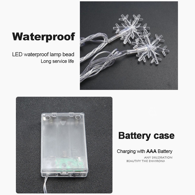 3m/1.5m Christmas Led Snowflake String Lights Waterproof Star Creative ...