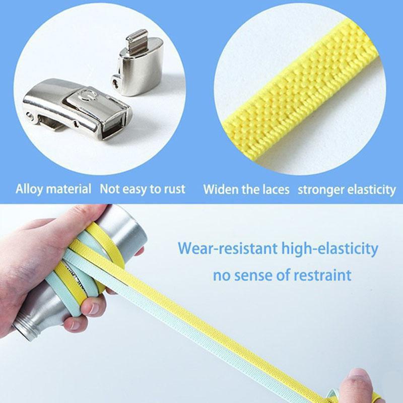 Compression Lock Laces Laceless Elastic Laces Sneakers Widened Flat ...