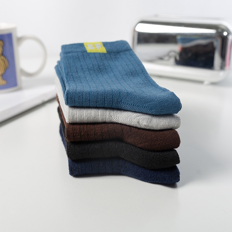 Long SP Men's Cotton Mid-Tube Socks Sweat-Absorbent Breathable Daily ...