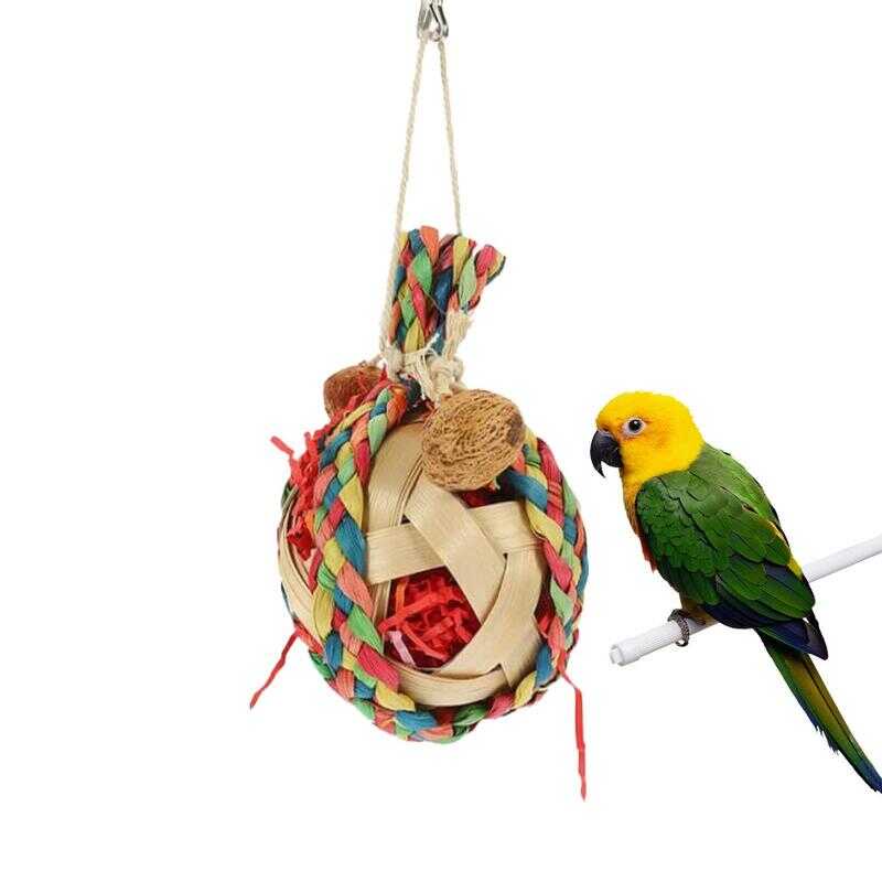 Conure Toys Shredder Foraging Toy Colorful Ball Hangable Cage Toys For ...