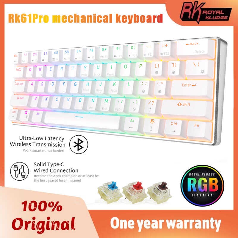 Royal Kludge Rk61 Pro RGB Tri-Mode Hotswappable Aluminum Base 61 Keys ...