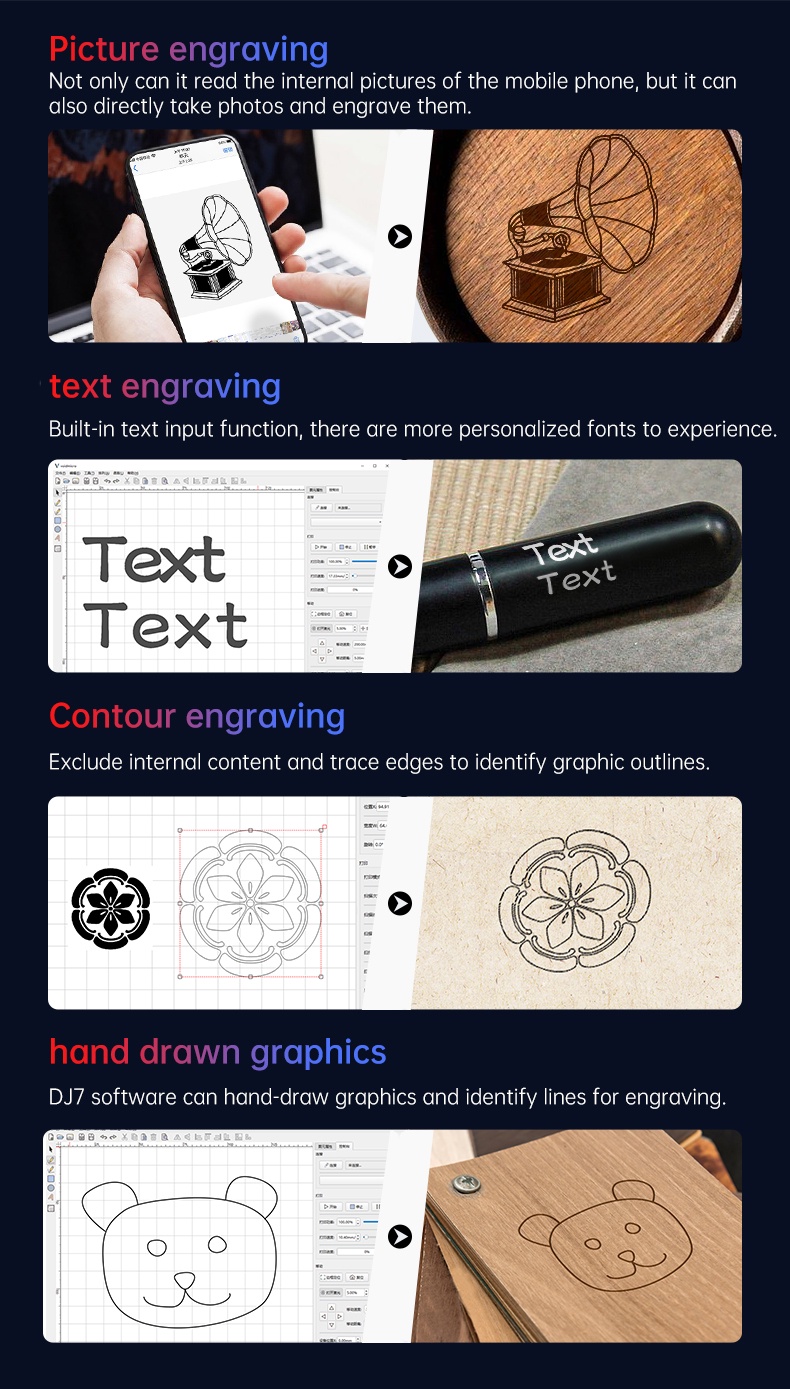 DAJA Laser Engraving Machine DJ7 5W Engraver for Portable Wood Label ...