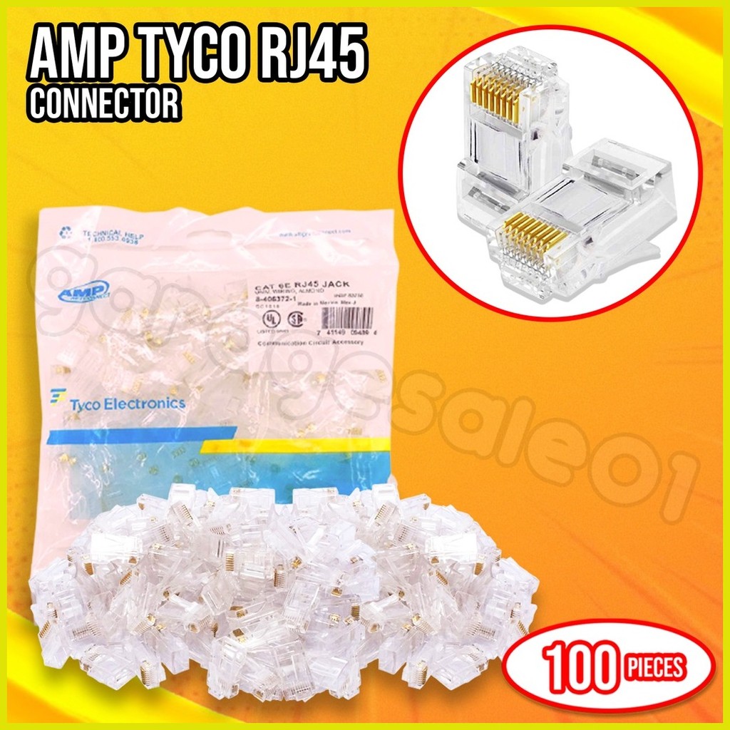 ⭐ COD Tyco RJ45 Connector (100PCS/PACK) | Shopee Philippines