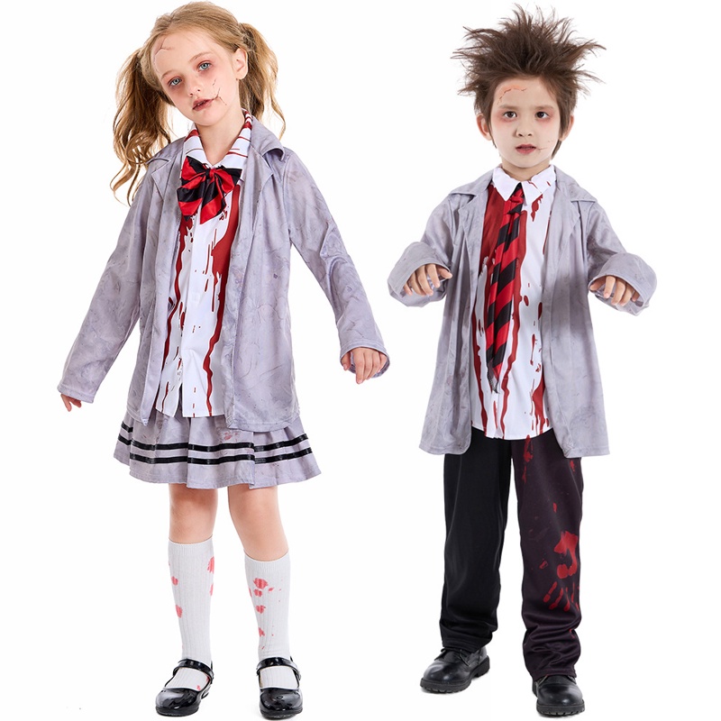 Zombie High School Uniform Grey Suit For Kids Boy Cosplay Costume For ...