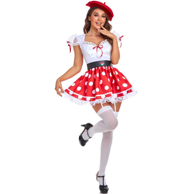 Cartoon Micky Character Mouse Mini Cosplay Red Dress - Costume For ...
