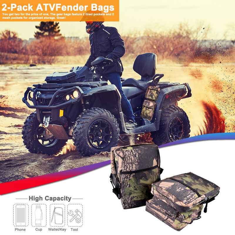 600D ATV Fender Bags Motorcycles Saddlebags Oxford Tank Saddle Bags ...