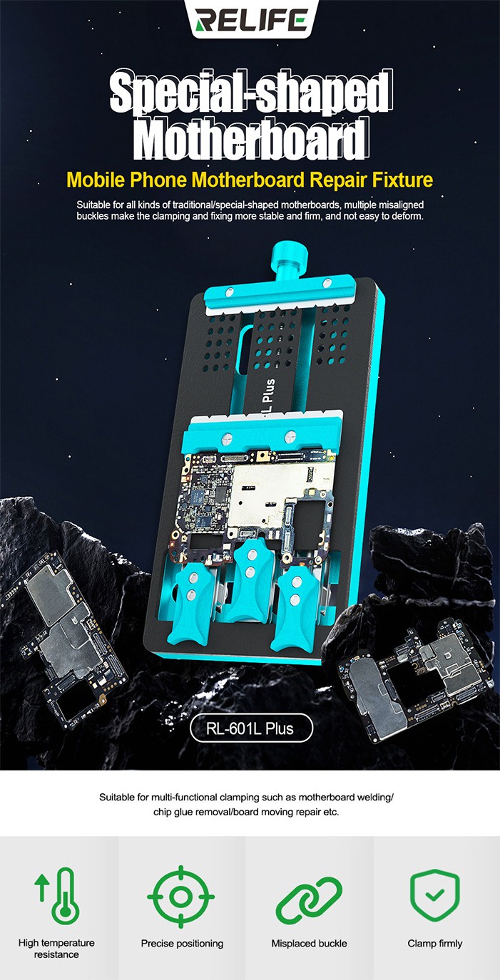 RELIFE RL-601L PLUS Universal Double-slot Motherboard Fixture Phone IC ...