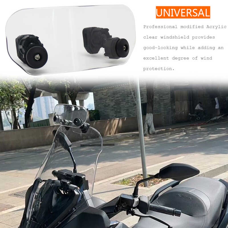 Motorcycle Universal Risen Adjustable Wind Screen Extension Windshield ...