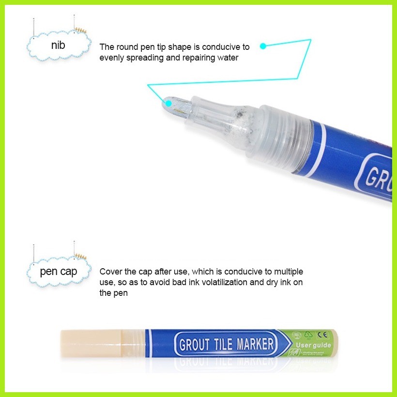 ¤ ∇ ㄨ Tile Gap Pen Tile Beauty Seam Pen Waterproof Anti Mould Wall ...