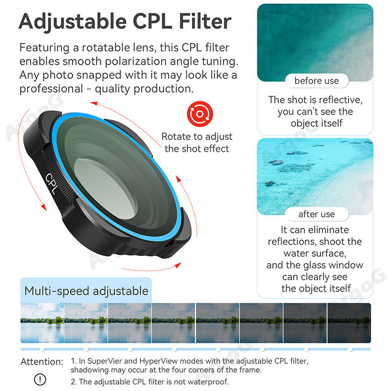 aMagisn Waterproof Filter for Go Pro 13/12/11/10/9 Lens ND Filter CPL ...