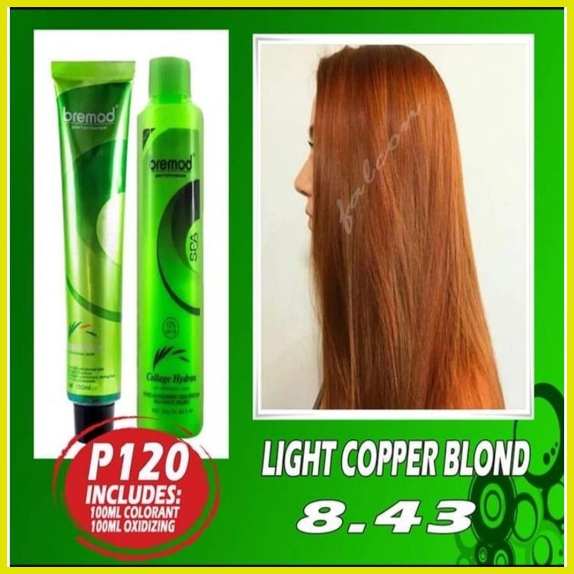 ∈ Light Copper Blond Bremod Hair Color with Oxidizing 100ml | Shopee ...
