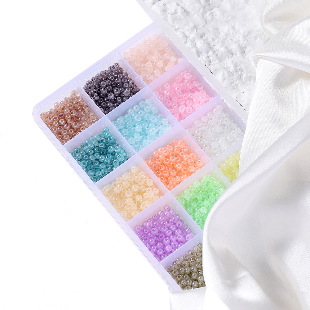 St. kunkka 800pcs 2mm Czech Glass Seed Beads Mini Rice Beads Sand Beads ...