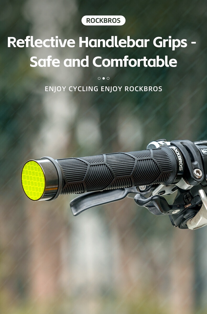 ROCKBROS Reflective Bicycle Handle Grip Shockproof Comfortable Mountain ...