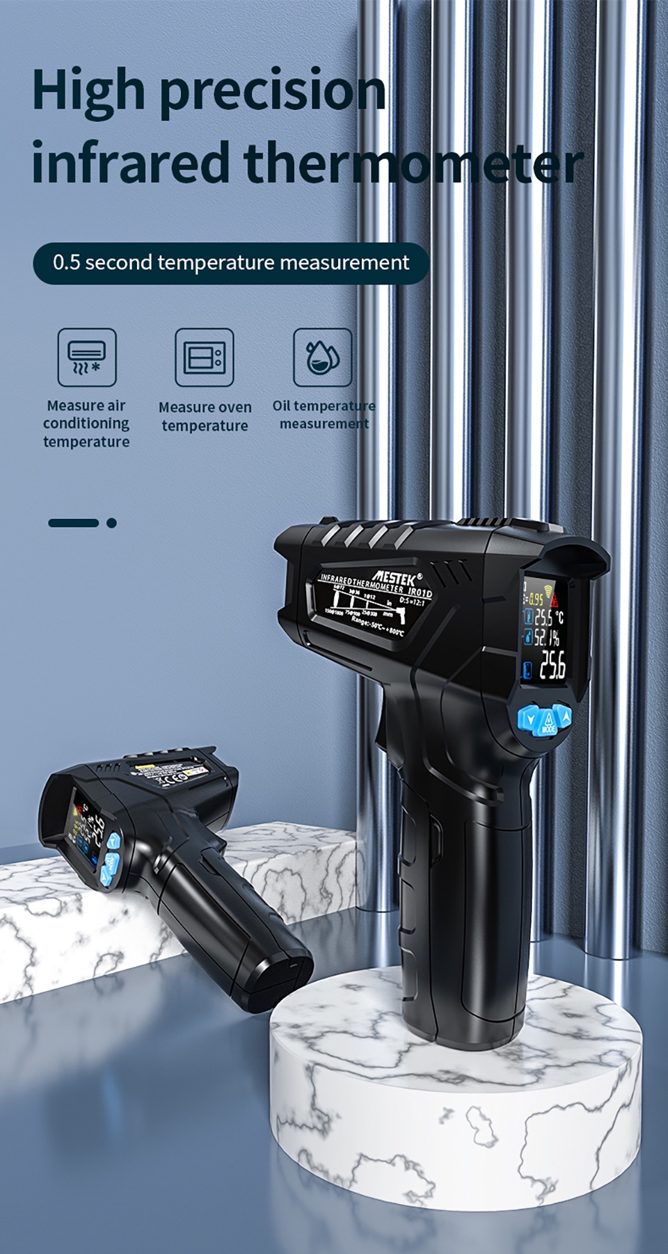 Digital Infrared Thermometer Non-contact Laser Temperature Meter ...