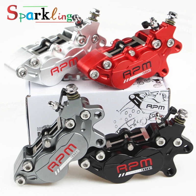 Universal 40mm Motorcycle Scooter Brake Caliper RPM 4 Pistons Motorbike ...