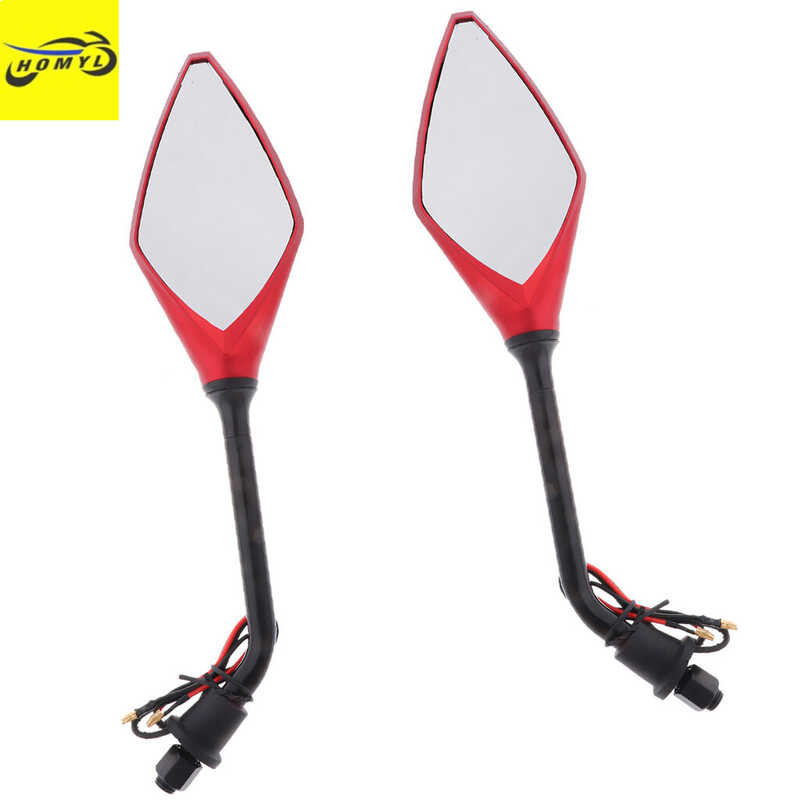 WD 2 Homyl Packs Motorcycle Side Rear View Mirrors With LED Turn Signal ...