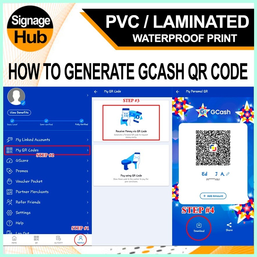 GCASH CASH IN CASH OUT with LOAD Signages | Scan to Pay QR Code ...