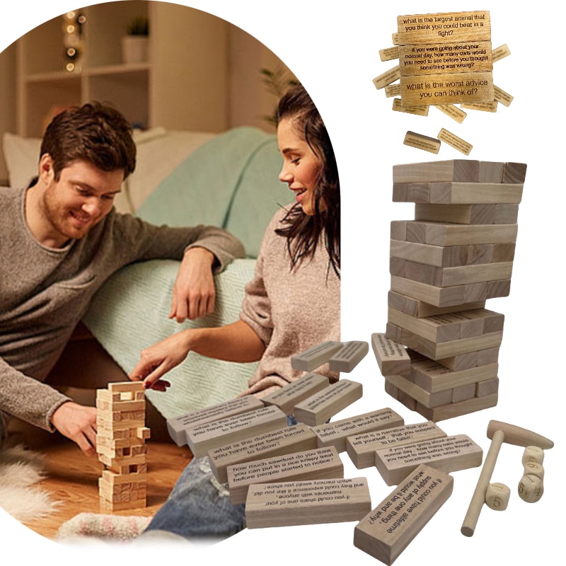 Puzzle Wooden Icebreaker Stacking Game Couples' Bonding Activity ...