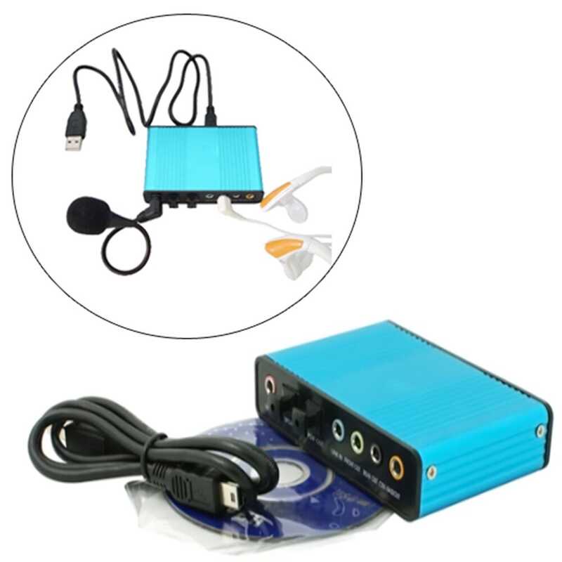 USB 2.0 6 Channel Sound Card Audio Card Adapter Optical Fiber 5.1 Sound ...