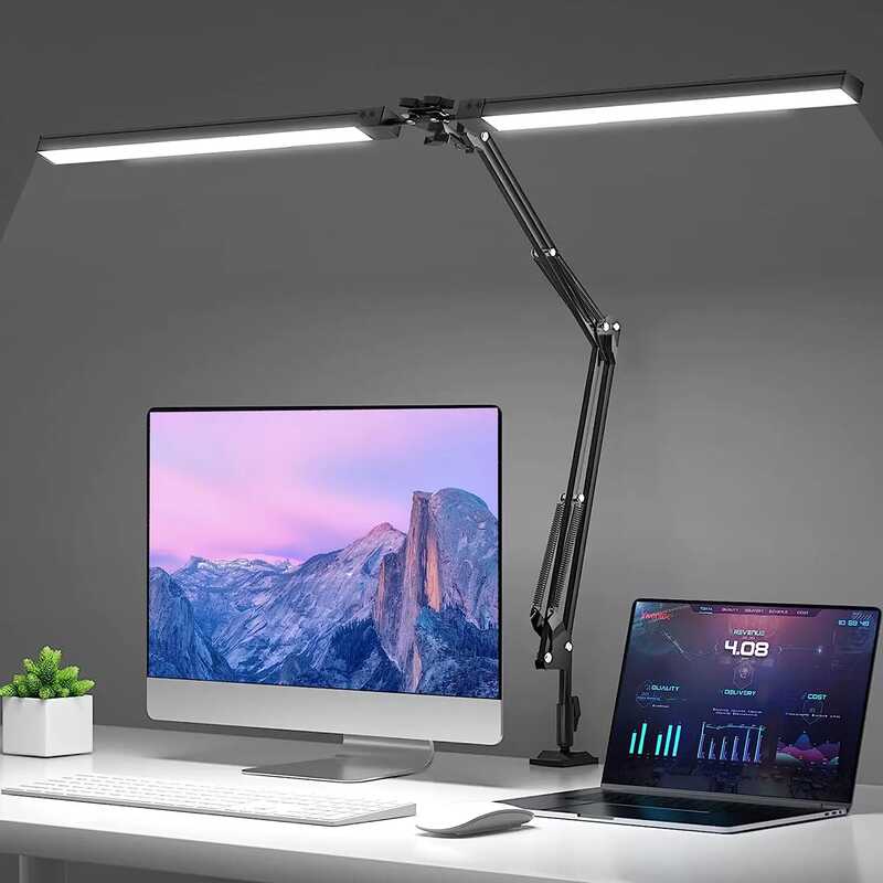LED Reading Desk Lamp 24W Dimmable Folding Swing Arm Table Lamp Gamit ...
