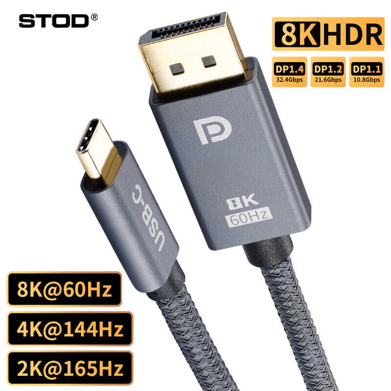 STOD USB C Displayport Cable Thunderbolt 3 To DP 8K 60Hz 4K 144Hz 165Hz ...