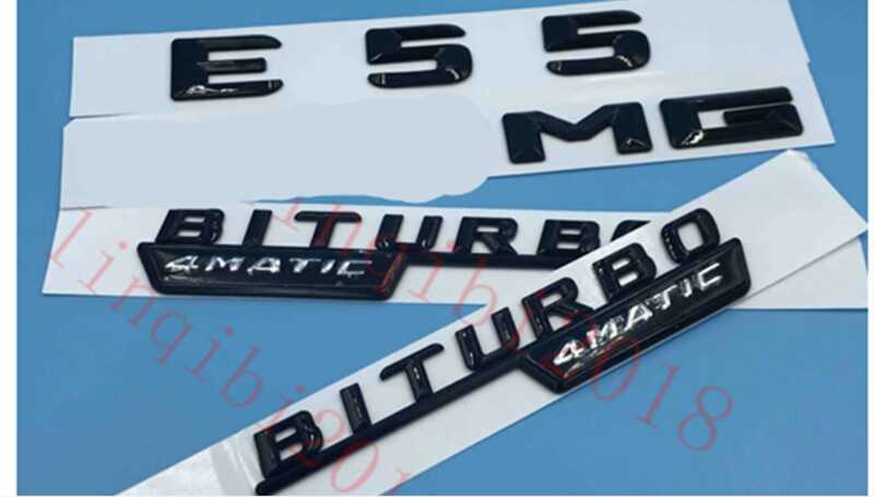 Gloss Black 3D "E55 AMG BITURBO 4 Matic" Number Emblem Sticker Para Sa ...