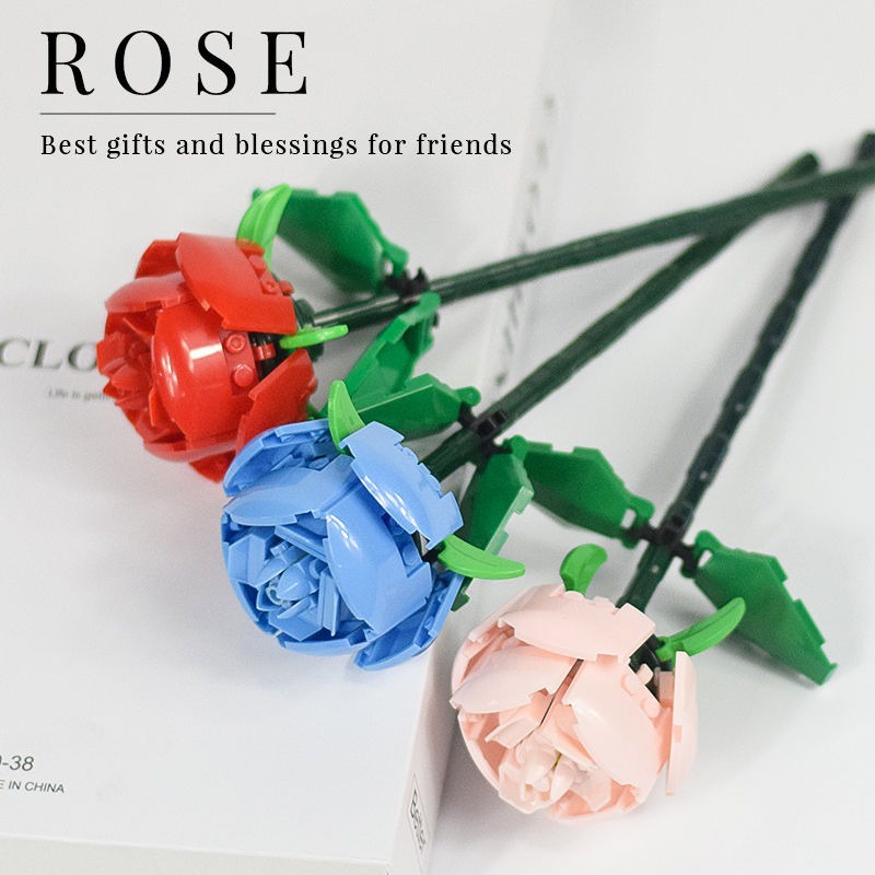 DIY Micro Rose Flower Building Blocks Mini Bricks Particles Eternal ...
