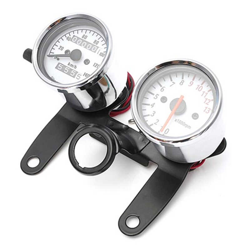 1 I-set ang Motorcycle Odometer Speedometer Gauge gamit ang Black ...