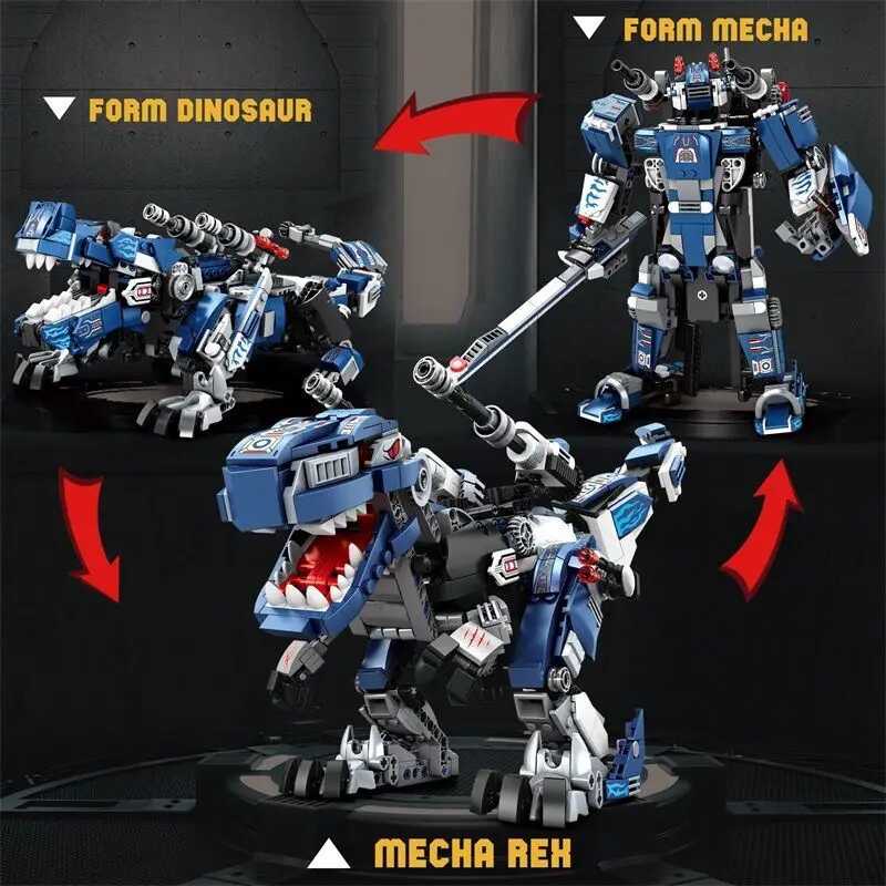 Technical 3In1 Armor T-Rex Deformation Robot Building Blocks Jurassic ...