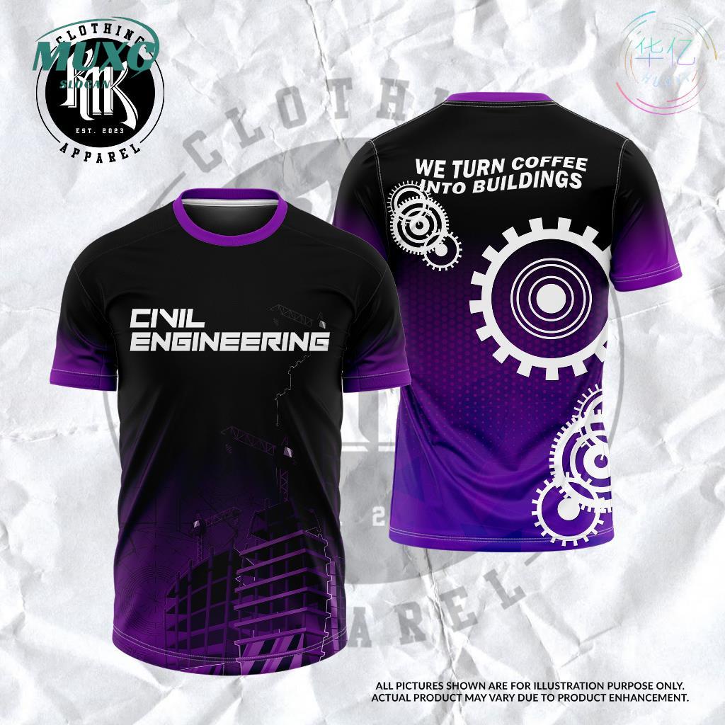 Civil Engineering Full Sublimation High Quality 3D Print Shirt Drifit ...