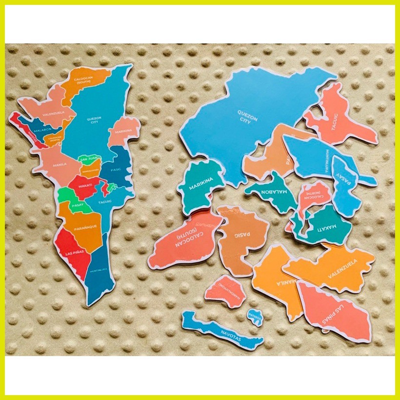 Laminated Puzzle PHILIPPINES MAP NCR MAP Metro Manila Puzzle | Shopee ...
