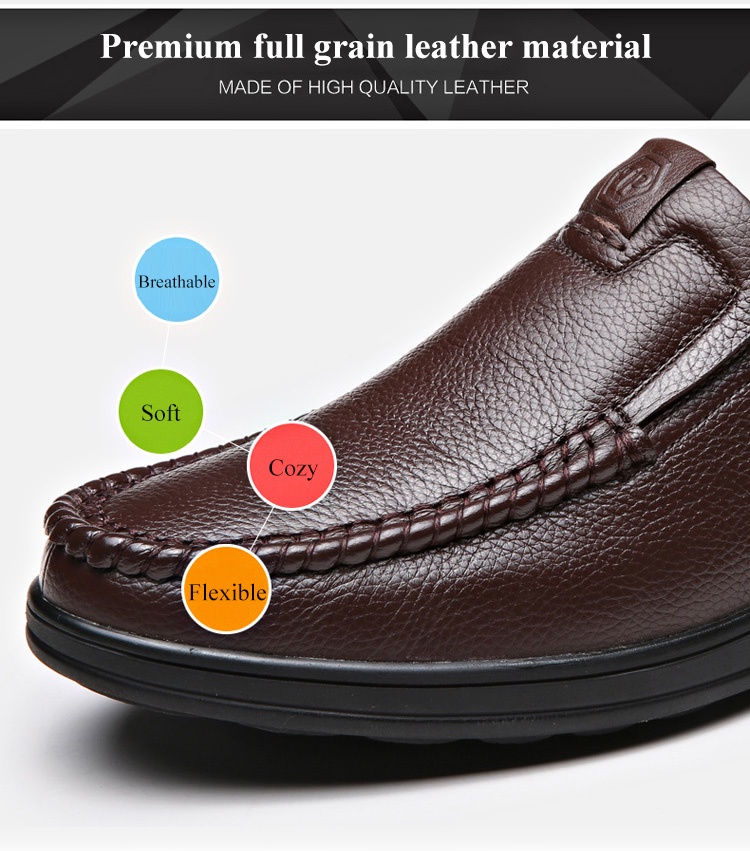 British Style Slip-on Men's business leather Shoes casual non-slip ...