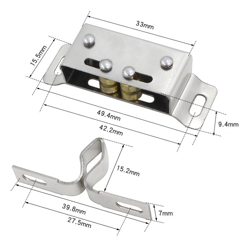 40/50/60mm Cabinet Copper Touch Beads Lock - Self-Locking Door Spring ...