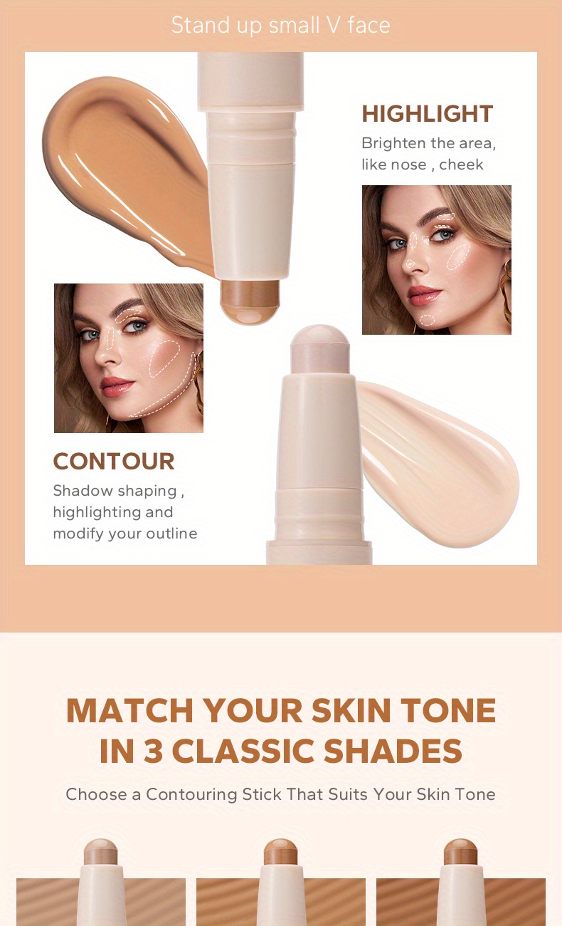 BEAUTY GLAZED Double Head Highlighter and Contour Long-lasting ...