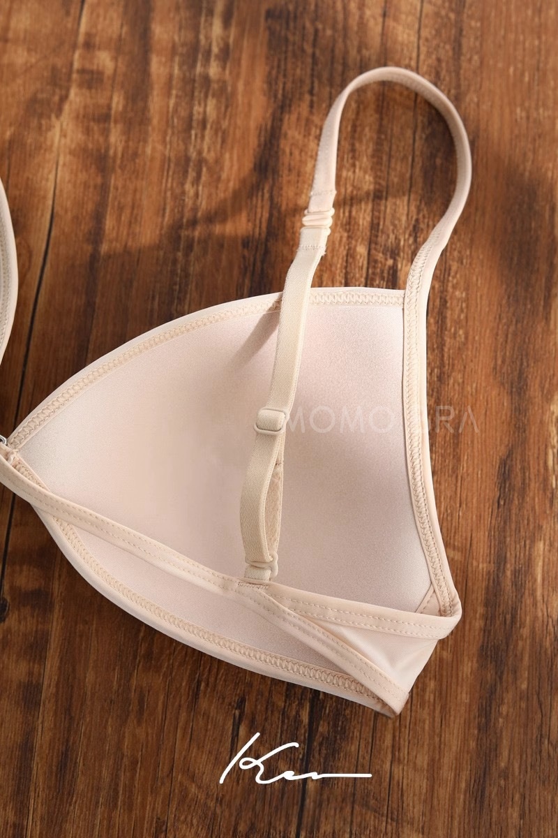 MOMO Front Buckle Push Up Bra Seamless Backless Bra Hanging Neck Style ...