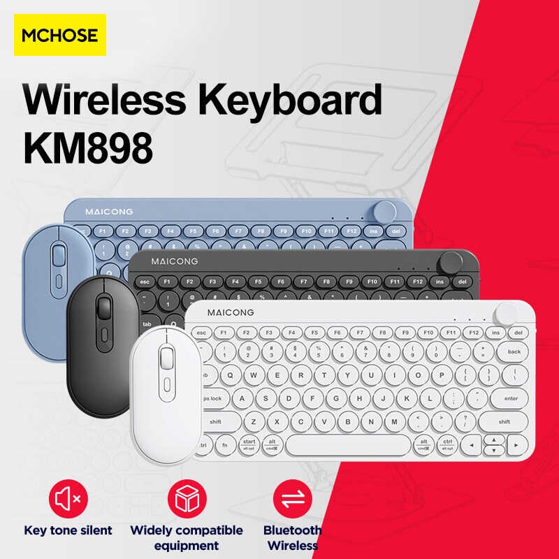 MC Km898 Wireless Bluetooth Keyboard Mouse Set Dual Mode Keyboard ...