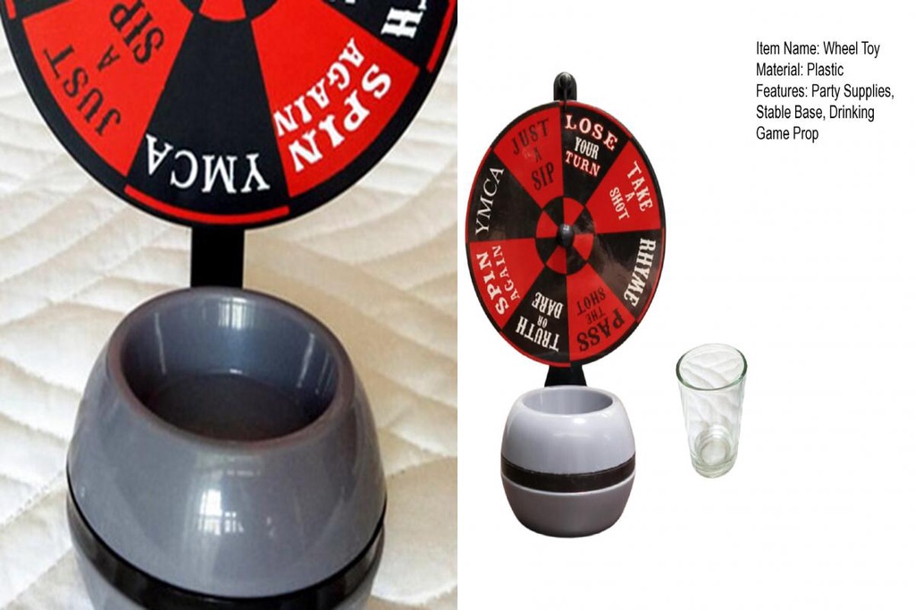 Wheel of Shots Bachelorette Party Wheel Toy Fun Drinking Game Spinner ...
