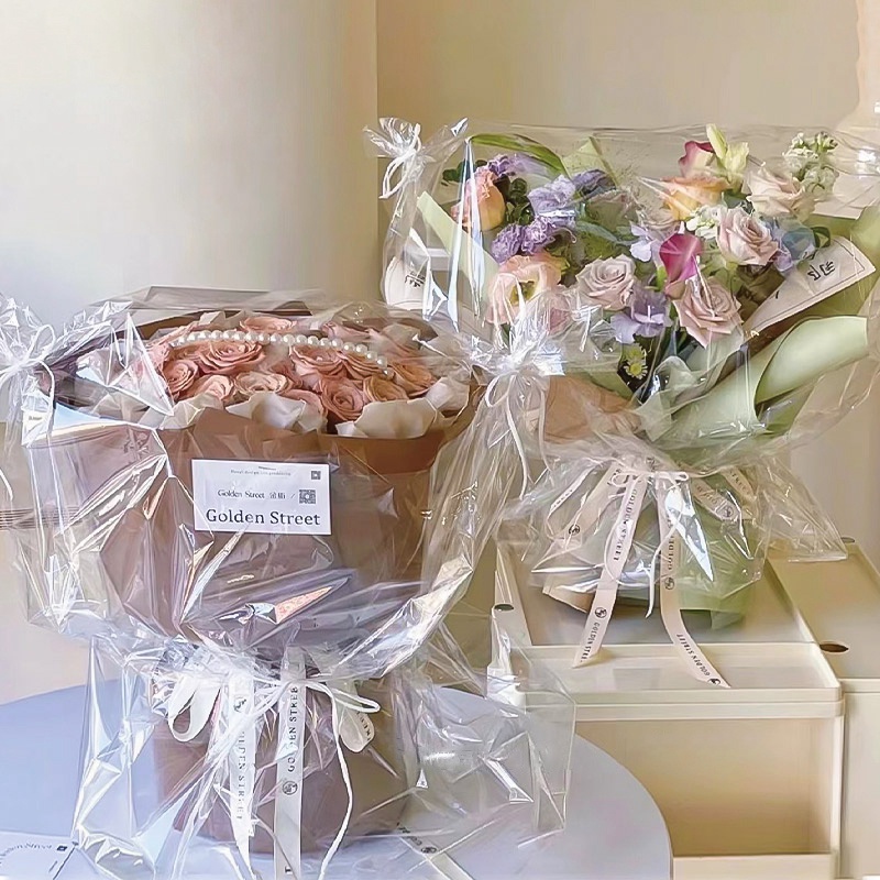 Plastic Flower Wrapping OPP Plastic Flower Wrapping DIY Bouquet ...