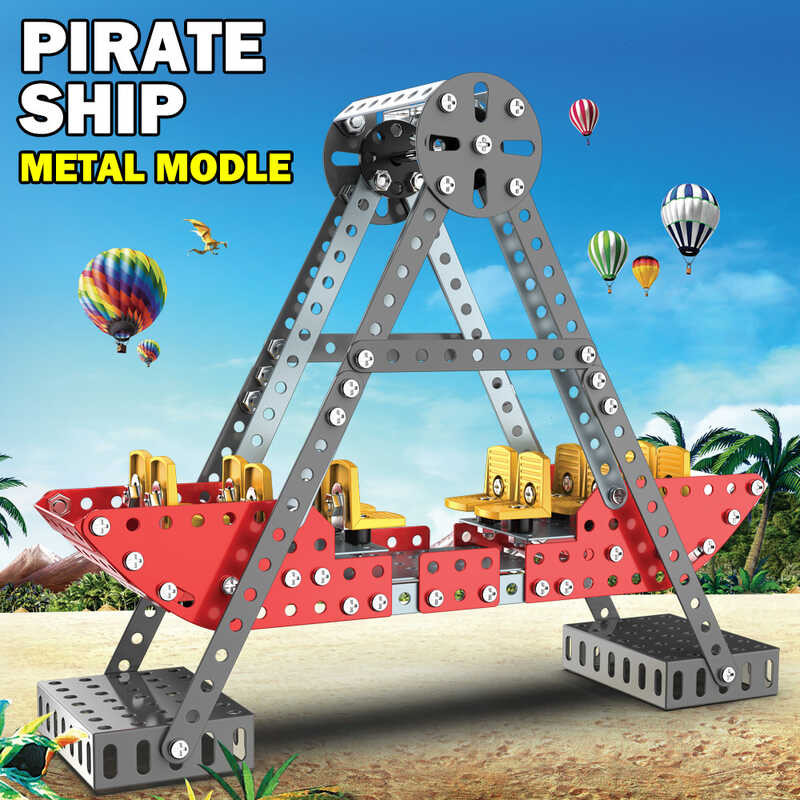 Da Pirate Ship Puzzle Assembly Building Blocks Children's Metal ...