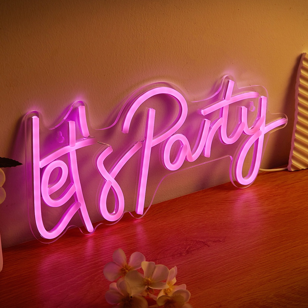 Chi-Buy 1PC Let's Party Letter Shaped LED Neon Sign USB Powered For ...